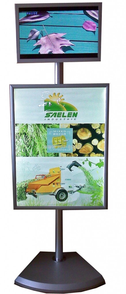 Totem publicitaire lumineux écran lcd videoplayer et écran à leds